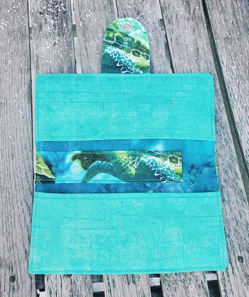 Sea Turtle Checkbook Cover, Sea Turtle Coupon Wallet, Fabric Case ...