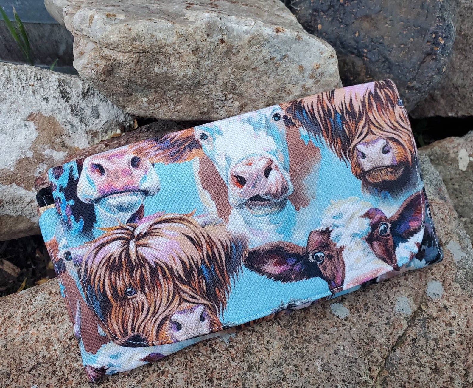 Cow Wallet Cow Billfold Fabric Wallet Ladies Wallet Cow - Etsy