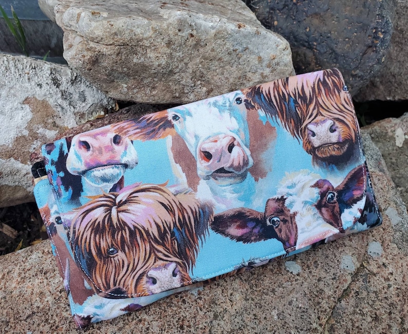 Cow Wallet Cow Billfold Fabric Wallet Ladies Wallet Cow - Etsy