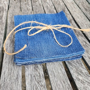 25 Denim Squares, 6x6 Denim Patches, , Denim Craft Supplies, Recycled ...