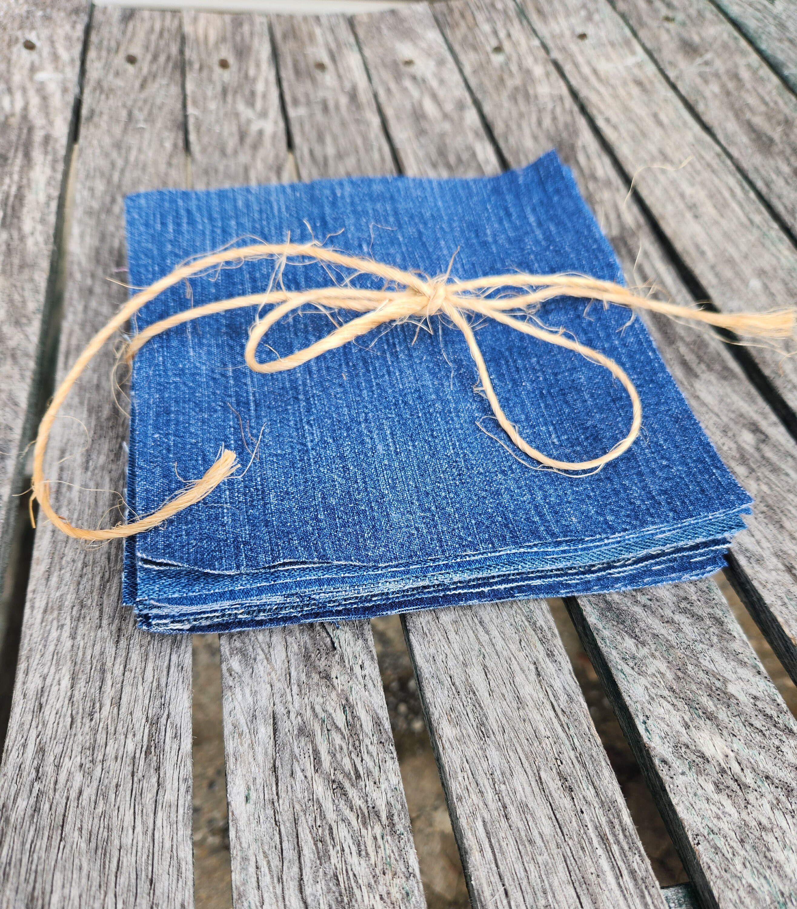 25 Denim Squares, 6x6 Denim Patches, , Denim Craft Supplies, Recycled ...