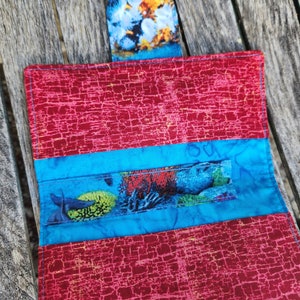 Dolphin Checkbook Cover, Sea Life Coupon Case, Fabric Checkbook Cover ...