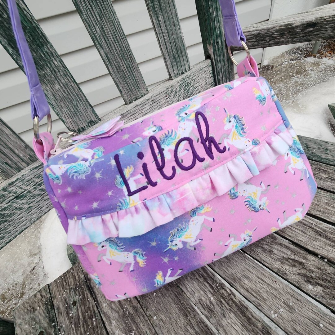 Personalized Girl's Purse, Unicorn Purse, Girl's Zipper Purse, Small ...