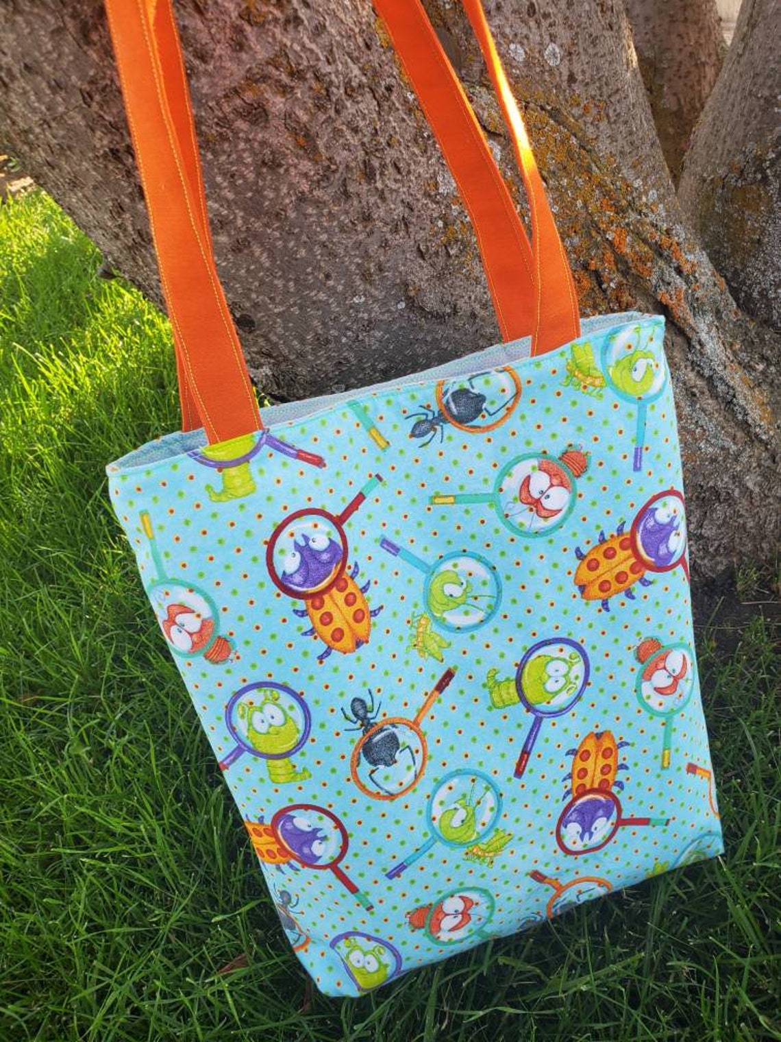 Bug Book Bag Kids Tote Boy's Tote Bag Preschool Tote | Etsy