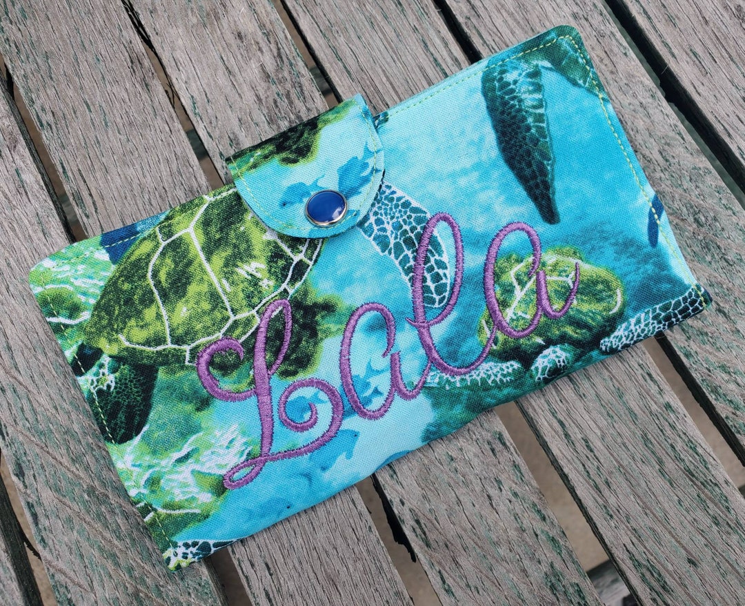 Sea Turtle Checkbook Cover, Sea Turtle Coupon Wallet, Fabric Checkbook ...