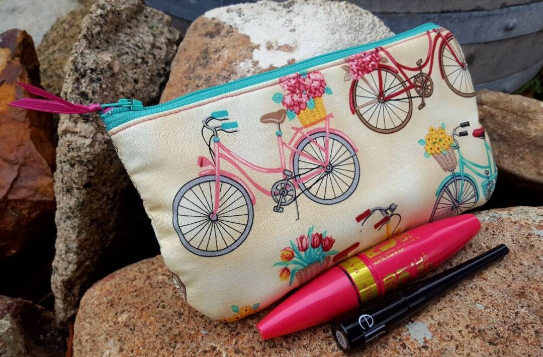 Bicycle Cosmetic Bag, Bicycle Makeup Bag, Fabric Makeup Bag, Purse ...
