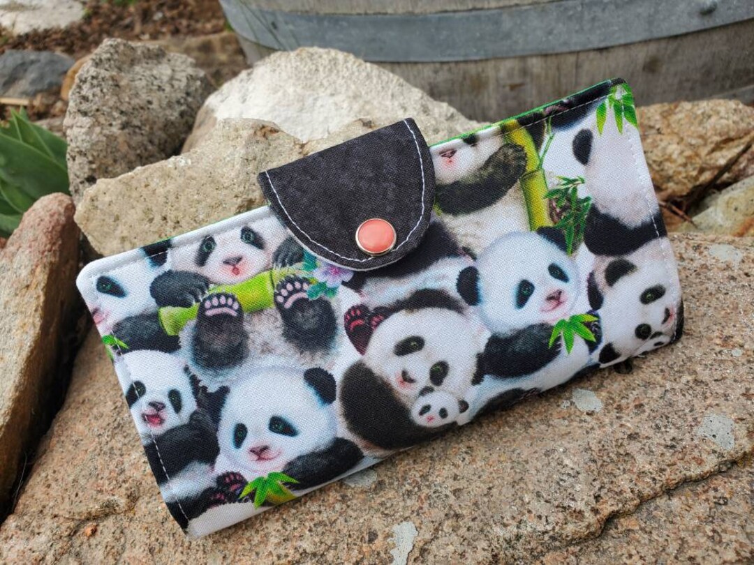 Panda Checkbook Cover Coupon Wallet Panda Fabric Checkbook - Etsy