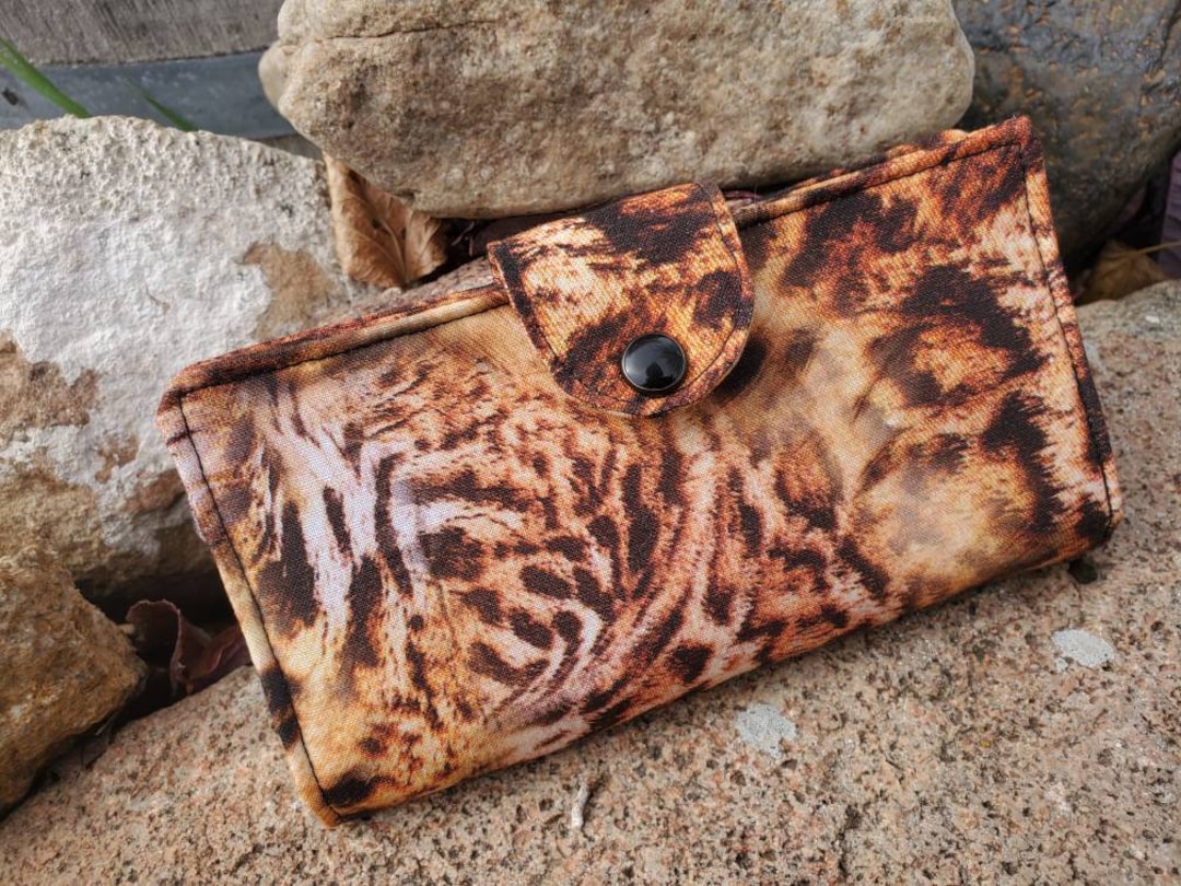 Cheetah Checkbook Cover, Animal Print Coupon Case, Fabric Checkbook ...
