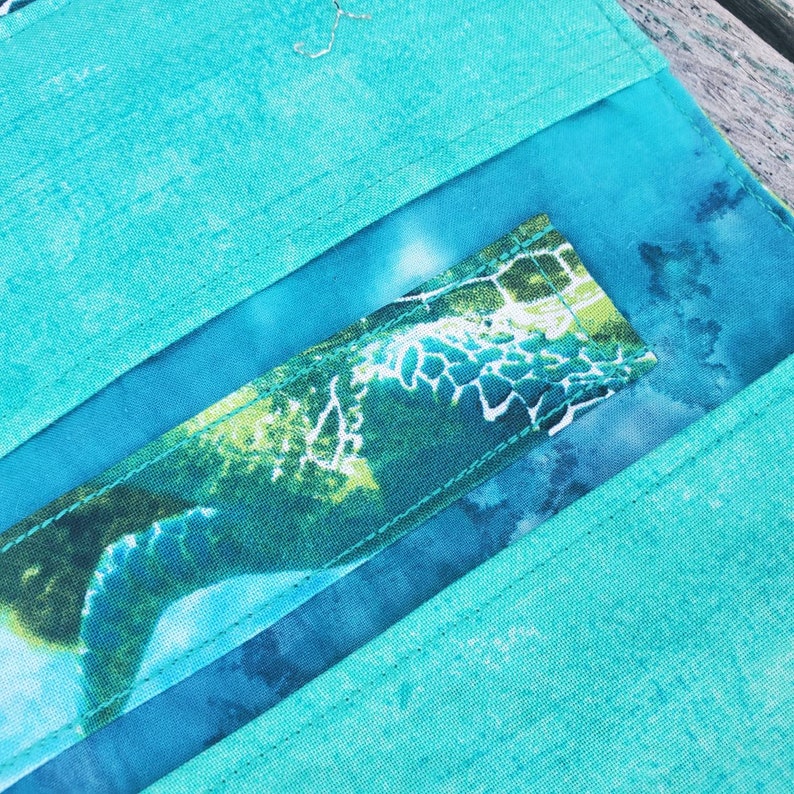 Sea Turtle Checkbook Cover, Sea Turtle Coupon Wallet, Fabric Case ...
