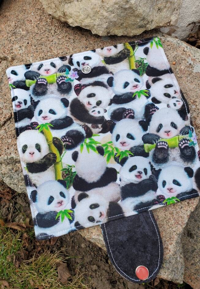 Panda Checkbook Cover, Coupon Wallet, Panda Fabric Checkbook, Panda ...