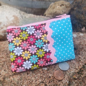 Floral Coin Purse, Spring Change Purse, Small Gift, Floral Zipper Bag ...