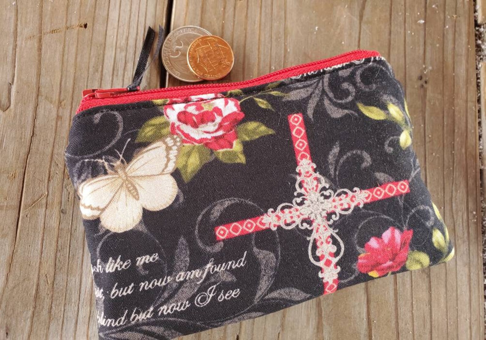 Butterfly Coin Purse Religious Change Purse Amazing Grace - Etsy