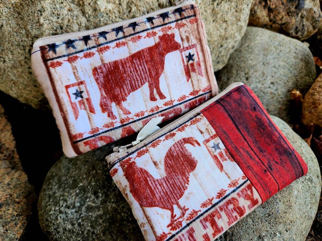Farm Animal Coin Purse, Change Purse, Zipper Wallet, Cow Coin Purse ...