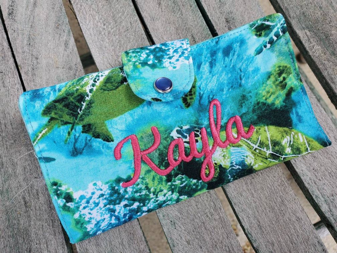 Sea Turtle Checkbook Cover, Sea Turtle Coupon Wallet, Fabric Checkbook ...