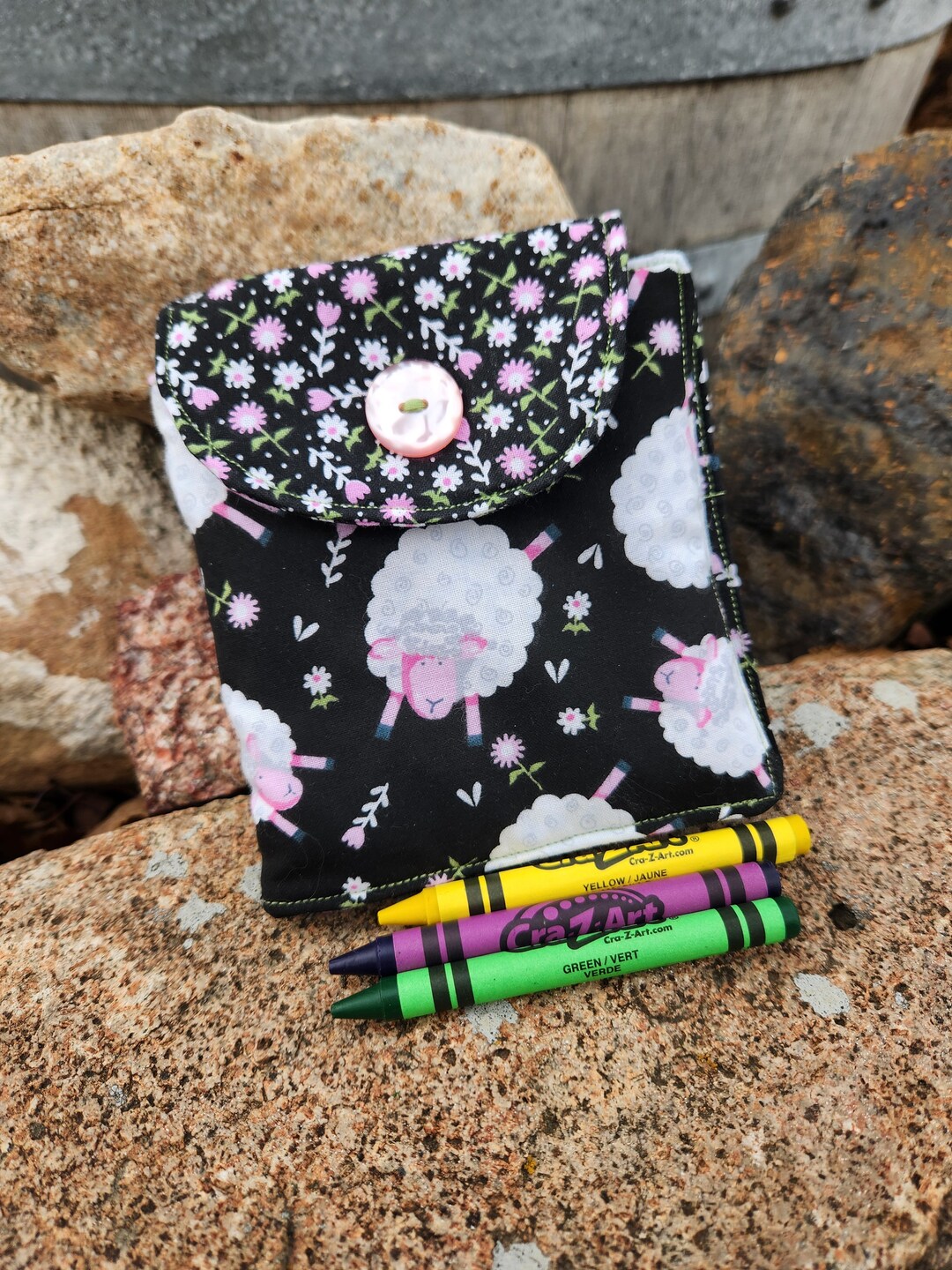 Sheep Crayon Wallet, Girl's Crayon Holder, Crayon Case, Crayon Roll ...