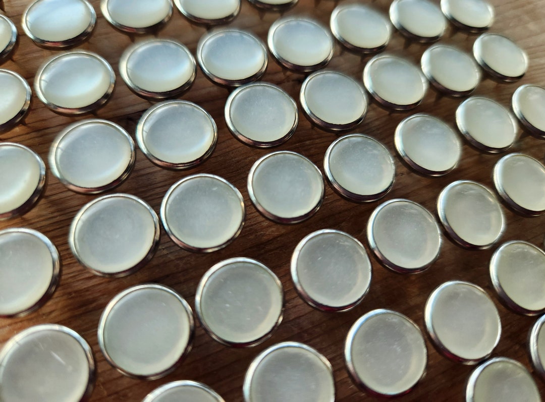 Antique White Pearl Snaps, Set of 12 off White Clear Pearl Snaps, Pearl ...