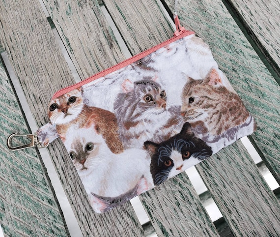 Cat Coin Purse Kitty Zipper Pouch Cat Earbud Pouch Kitty | Etsy