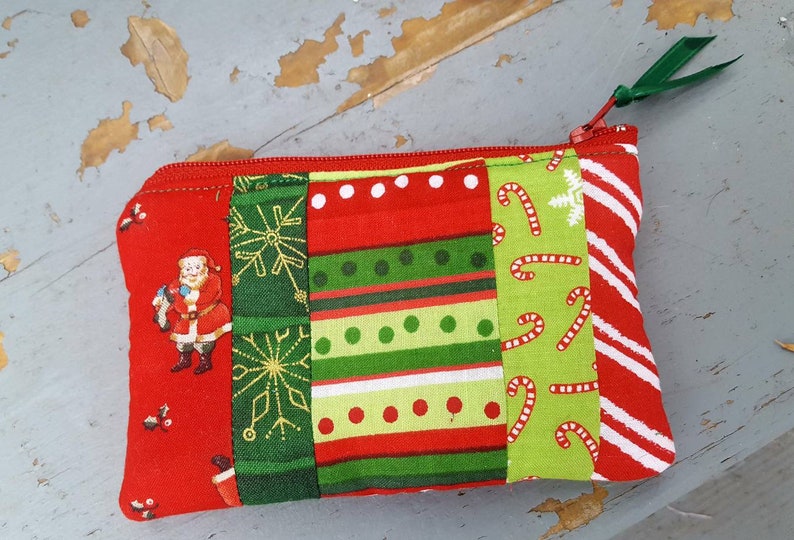Christmas Coin Purse Christmas Wallet Patchwork Coin Purse - Etsy