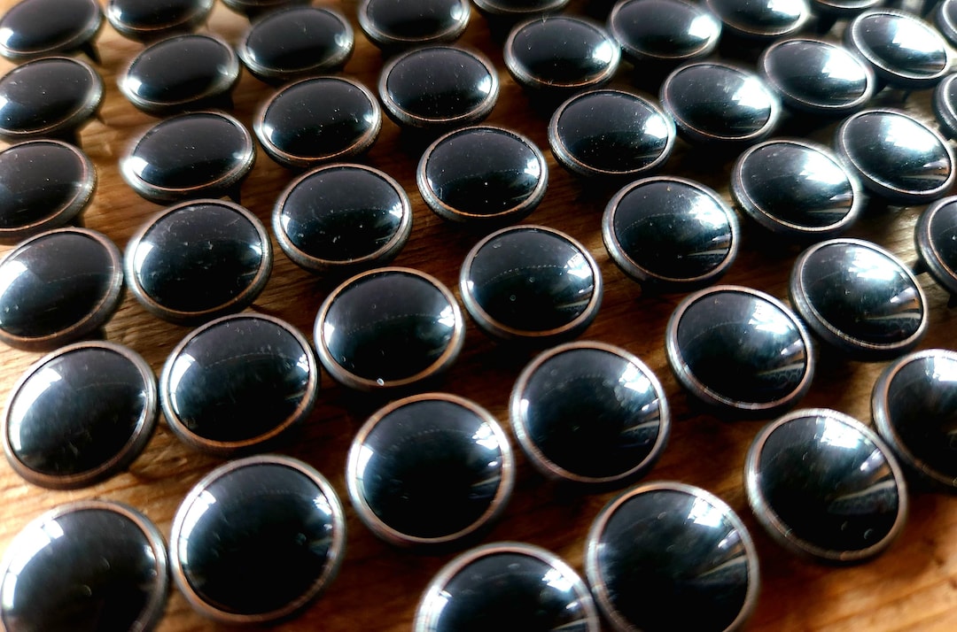 Black Pearl Snaps With Dark Rims, Set of 12 Black Pearl Snaps, 11.5mm ...