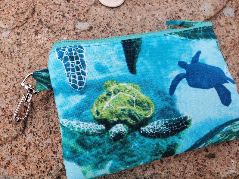 Sea Turtle Coin Purse Zipper Wallet Personalized Coin Purse - Etsy