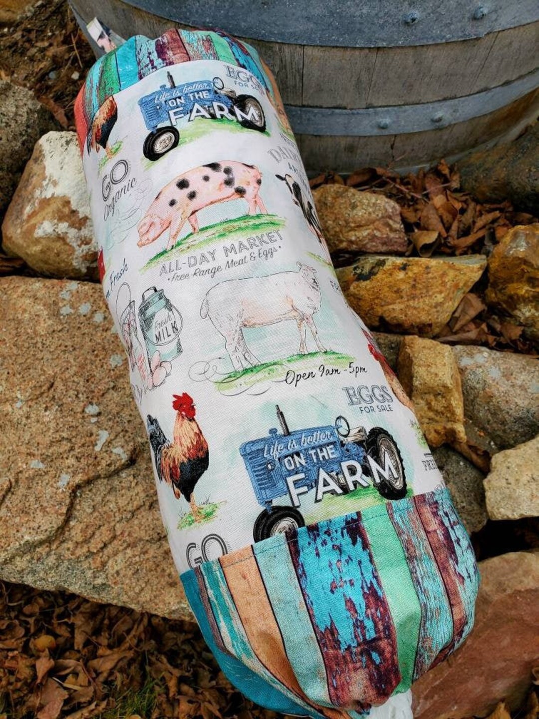 Farm Animals Bag Holder, Shopping Bag Dispenser, Cow Grocery Bag Holder ...