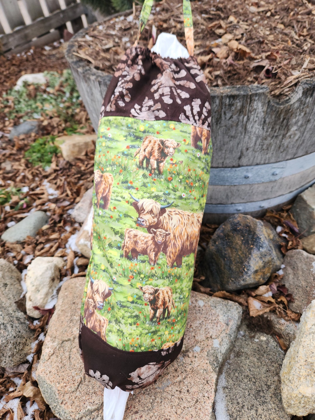 Highland Cow Plastic Bag Holder, Shopping Bag Dispenser, Cow Grocery ...