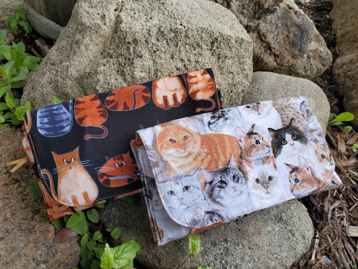 Cat Wallet Kitty Billfold Fabric Wallet Ladies Wallet Cat - Etsy