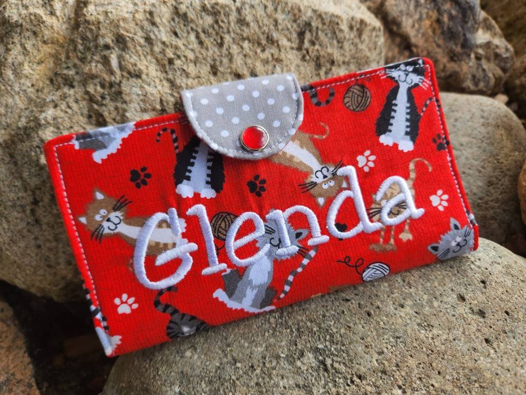 Cat Checkbook Cover, Pet Themed Fabric Checkbook Cover, Cat Gift, Vet ...