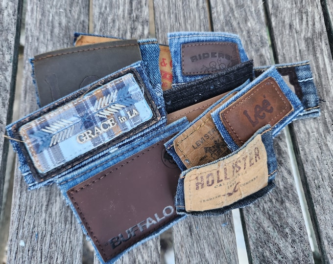 10 Denim Label Tags, Upcycled Denim Parts, Jean Labels, Denim Parts for ...