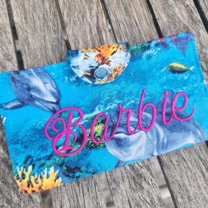 Dolphin Checkbook Cover, Sea Life Coupon Case, Fabric Checkbook Cover ...