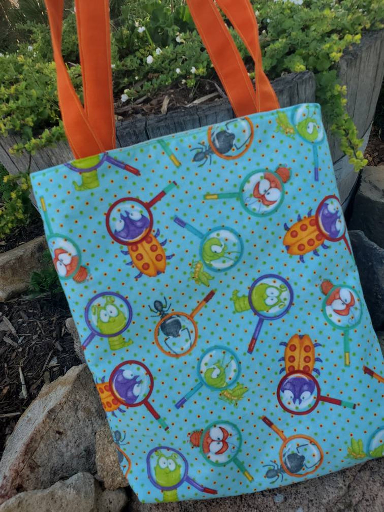 Bug Book Bag Kids Tote Boy's Tote Bag Preschool Tote | Etsy