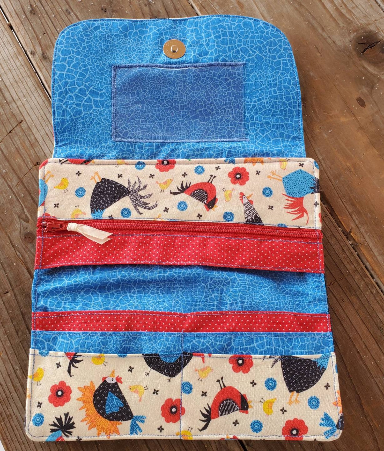 Chicken Wallet Chicken Billfold Fabric Wallet Ladies - Etsy Sweden