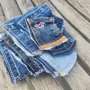 Denim Coin Pockets, 10 Upcycled Smalldenim Pockets, Blue Jean ...