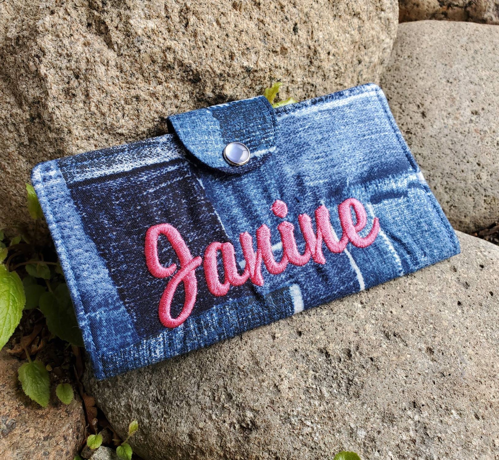 Personalized Denim Checkbook Cover Denim Like Accessory - Etsy