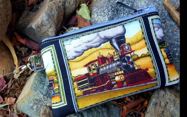 Train Coin Purse Locomotive Zipper Wallet Personalized | Etsy