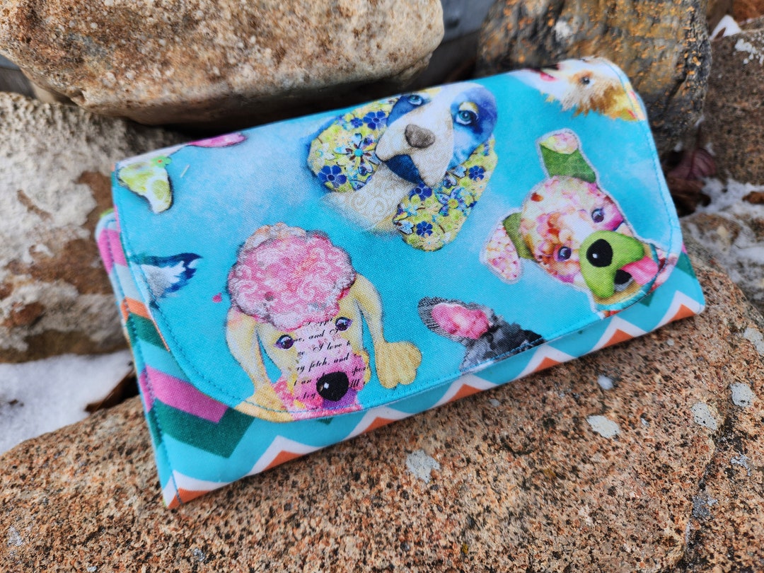 Dog Wallet, Puppy Billfold, Fabric Wallet, Ladies Wallet, Dog Gift, Vet ...