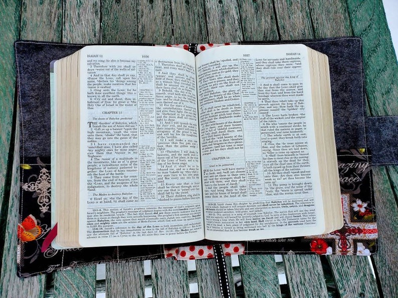 Fabric Bible Cover, Cross Bible Cover, Amazing Grace Bible Case ...