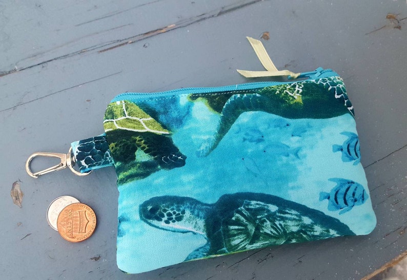 Sea Turtle Coin Purse Zipper Wallet Personalized Coin Purse - Etsy