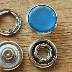 Misty Blue Pearl Snaps, Set of 12 Pearl Snap Fasteners, Medium Blue ...
