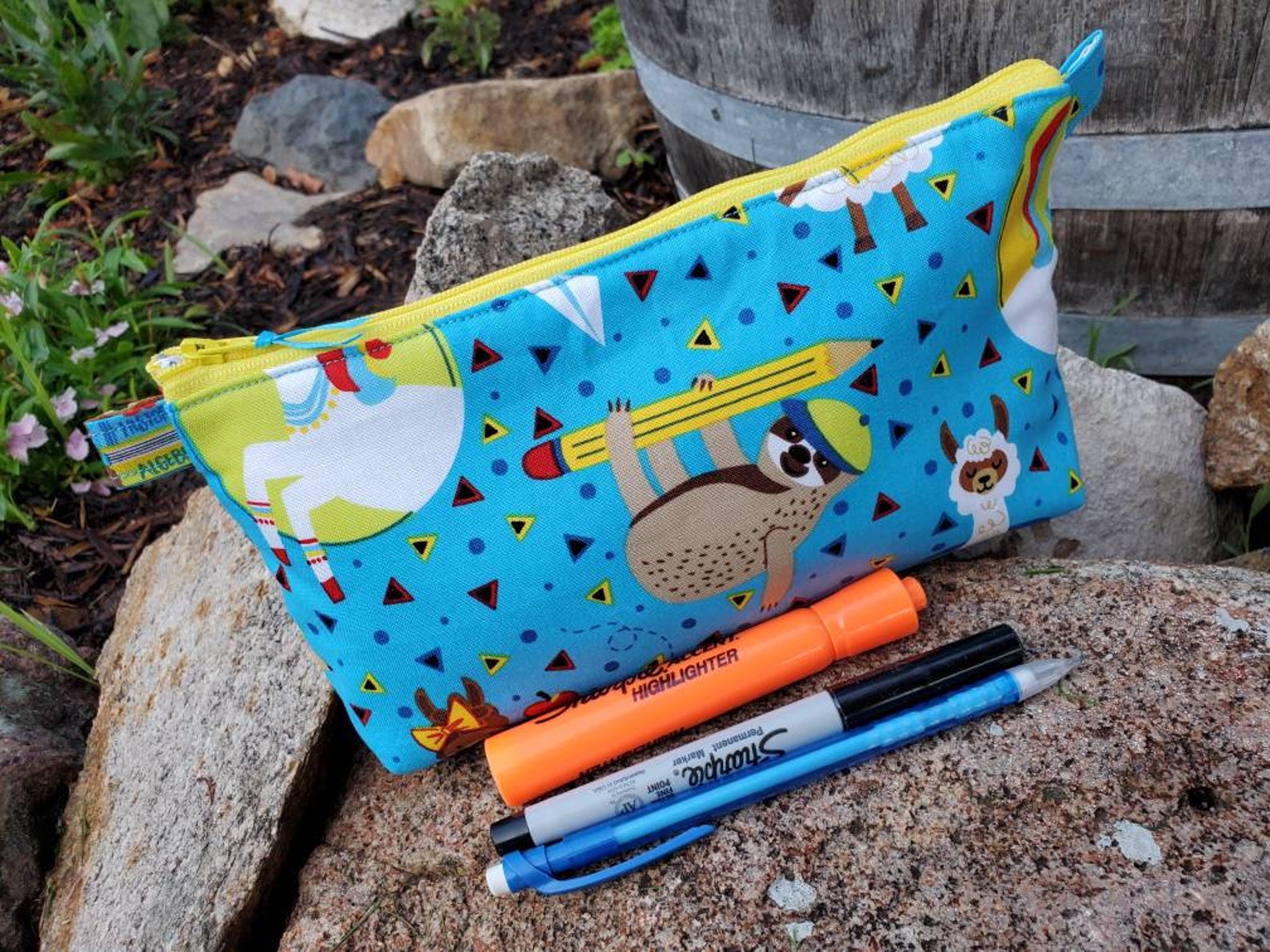 School Themed Pencil Case, Personalized School Supply Bag, Llama Pencil ...