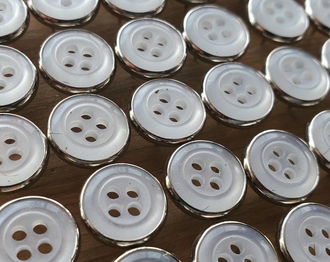 12 White Button Snaps, Pearl Snap Fasteners, 12 Mm Pearl Snaps, Size 18 ...