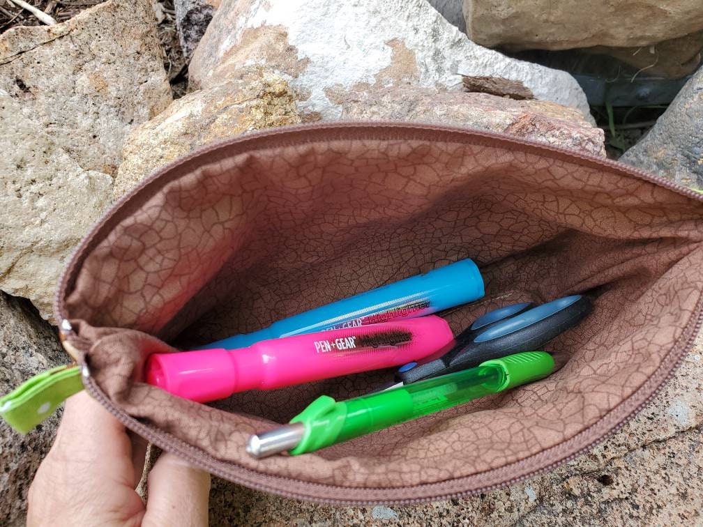 Monkey pencil pouch Personalized School Supply Bag Fabric | Etsy