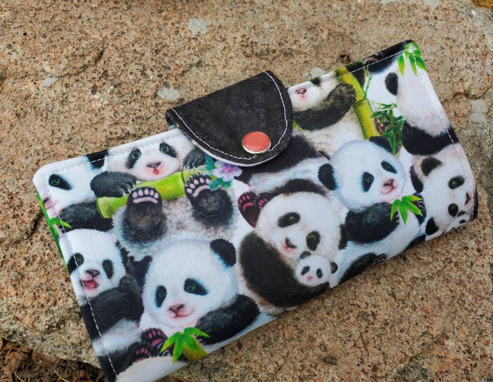 Panda Checkbook Cover Coupon Wallet Panda Fabric Checkbook - Etsy