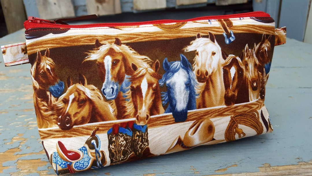 Horse Pencil Case Cowboy Cosmetic Bag Kids School Pouch - Etsy Italia