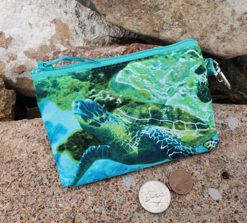 Sea Turtle Coin Purse Zipper Wallet Personalized Coin Purse - Etsy