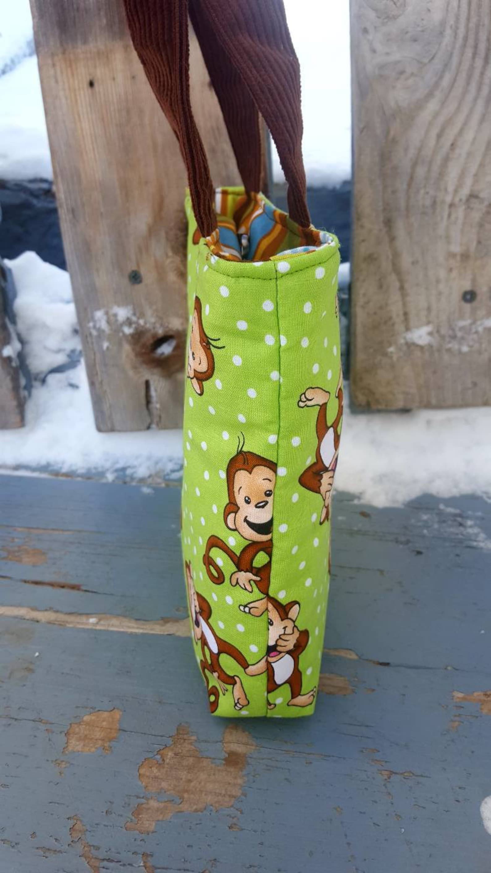 Toddler Monkey Tote Bag, Kids Tote, Toy Bag, Kids Tote Bag, Boys Tote ...
