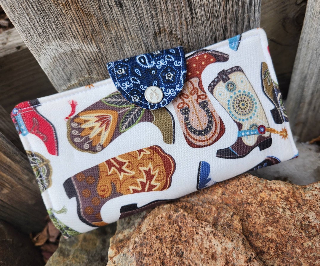 Cowboy Boot Checkbook Cover, Western Checkbook Cover, Cowboy Gift ...