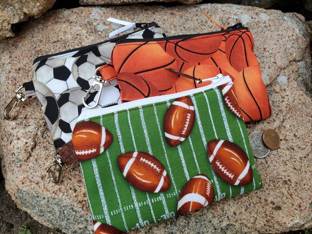 Sports Coin Purse, Baseball Coin Pouch, Boys Zipper Wallet, Soccer Coin ...