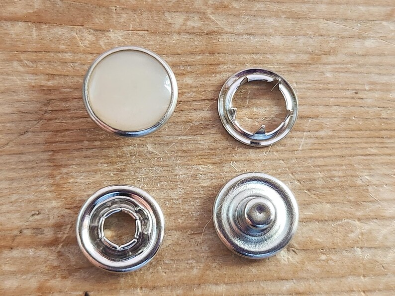 Bone Pearl Snaps, 12 Snap Sets, 11.5 Mm Pearl Snap Fasteners, Western ...