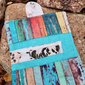 Farm Animal Checkbook Cover, Tractor Checkbook Cover, Fabric Checkbook ...